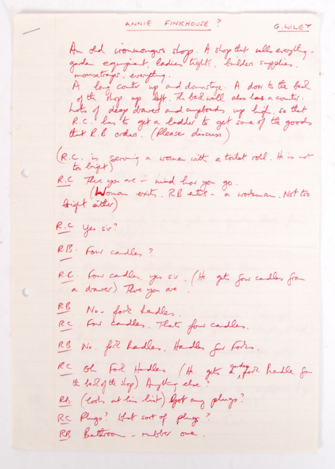 Original ‘Fork Handles’ Script Up For Auction – The Two Ronnies ...